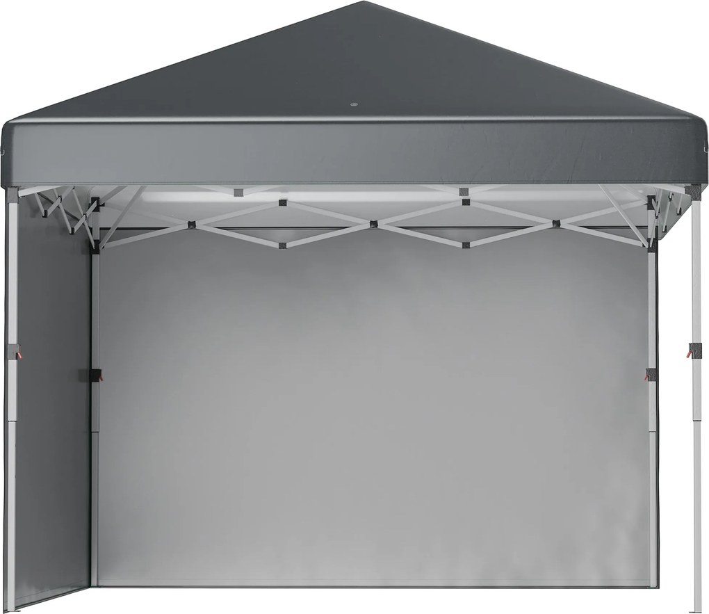 Pavilion Outsunny 3x3m, voděodolný stabilní zimní skládací pavilion s 2 bočními stěnami, UV ochrana 30+, sklopný párty stan s taškou, zahradní pavilio