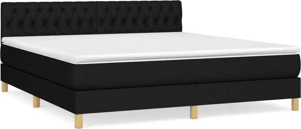 Box spring postel s matrací černá 180x200 cm textil 3140875