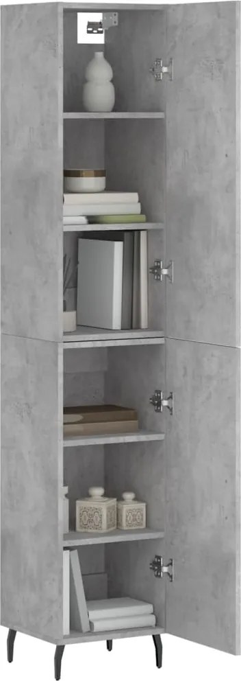 Skříň highboard betonově šedá 34,5x34x180 cm kompozitní dřevo 3198805