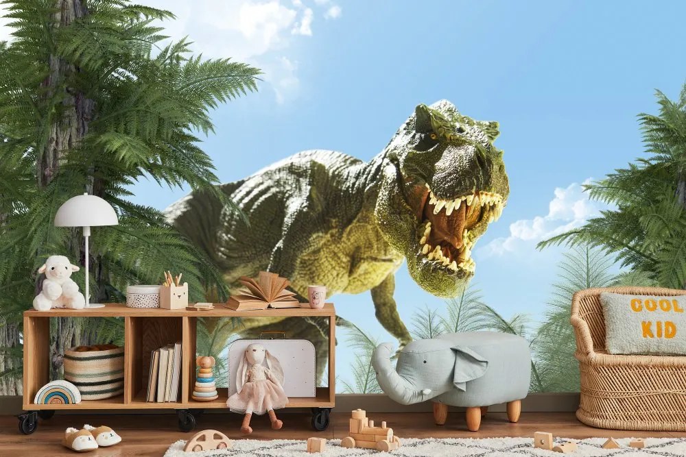 Fototapeta Velký T-Rex Dinosaurus A Palm Hladký vinyl 300x210