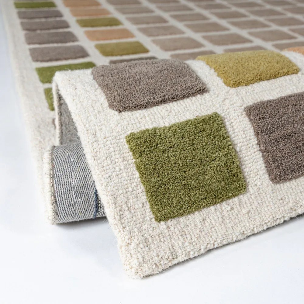 Zelený ručně tkaný vlněný koberec 200x290 cm Renga Wool – Flair Rugs