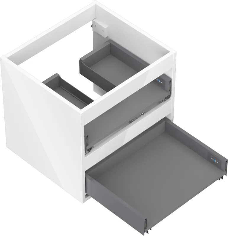Mexen Box-A, závěsná skříňka 50 cm, 2 zásuvky, bílá lesklá, 91AX0-0500-470-2-00