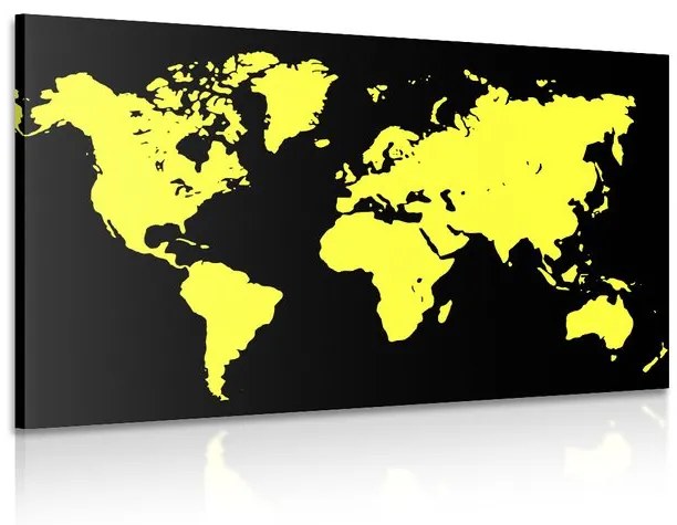 Obraz žlutá mapa na černém pozadí Varianta: 120x80