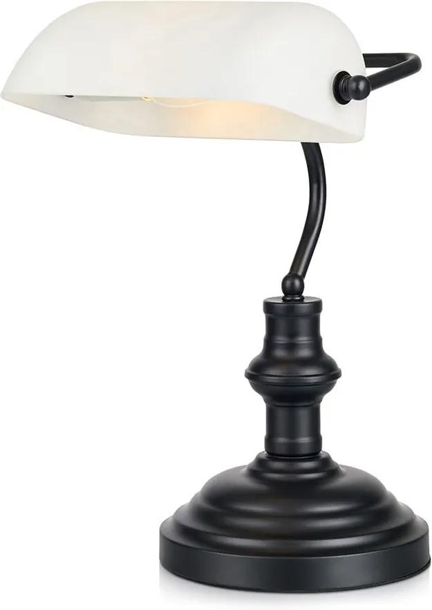 Černo-bílá stolní lampa Markslöjd Bankers
