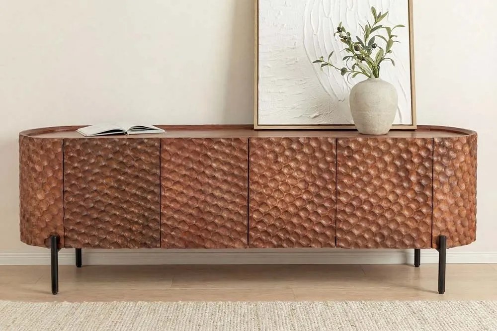 Designový TV stolek Zaxson 160 cm hnědé mango