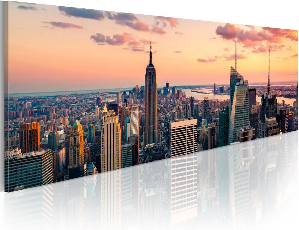 Obraz na plátně Bimago - Sea of skyscrapers - NYC 120x40 cm