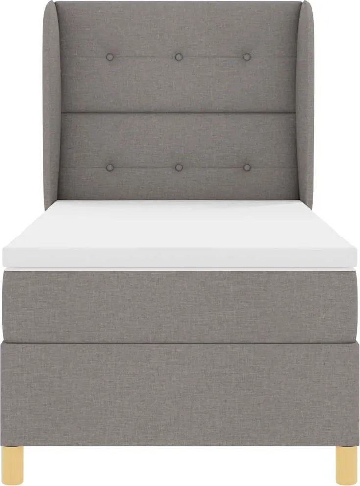 Postel s boxspringem s čelo Taupe 200 x 100 cm textil 3340743