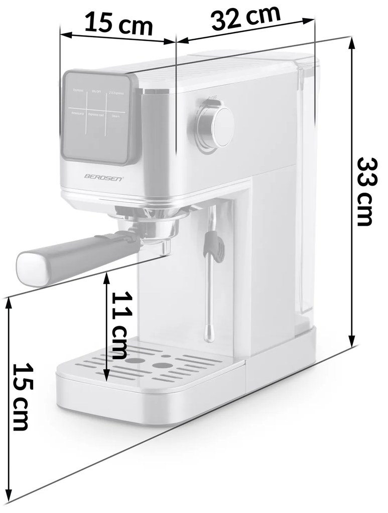 Kávovar pákový 20 bar Berdsen BD-770 stříbrný