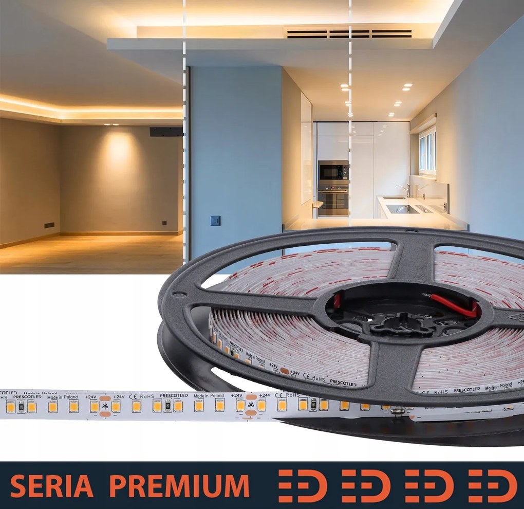 Led pásek Premium 24V 140led 2700K 1500lm SMD2835 CRI90 5 let záruka