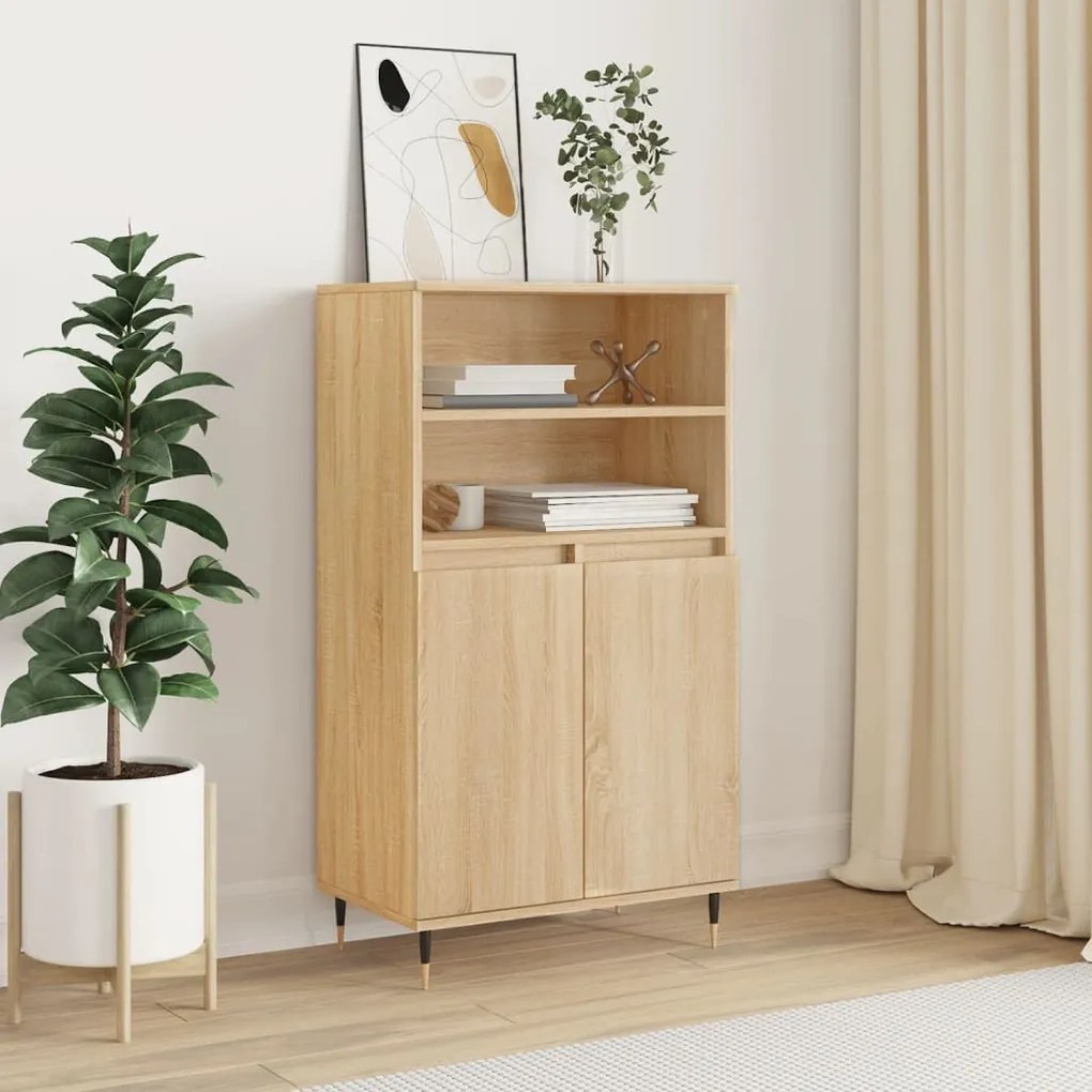 Skříň highboard dub sonoma 60 x 36 x 110 cm kompozitní dřevo