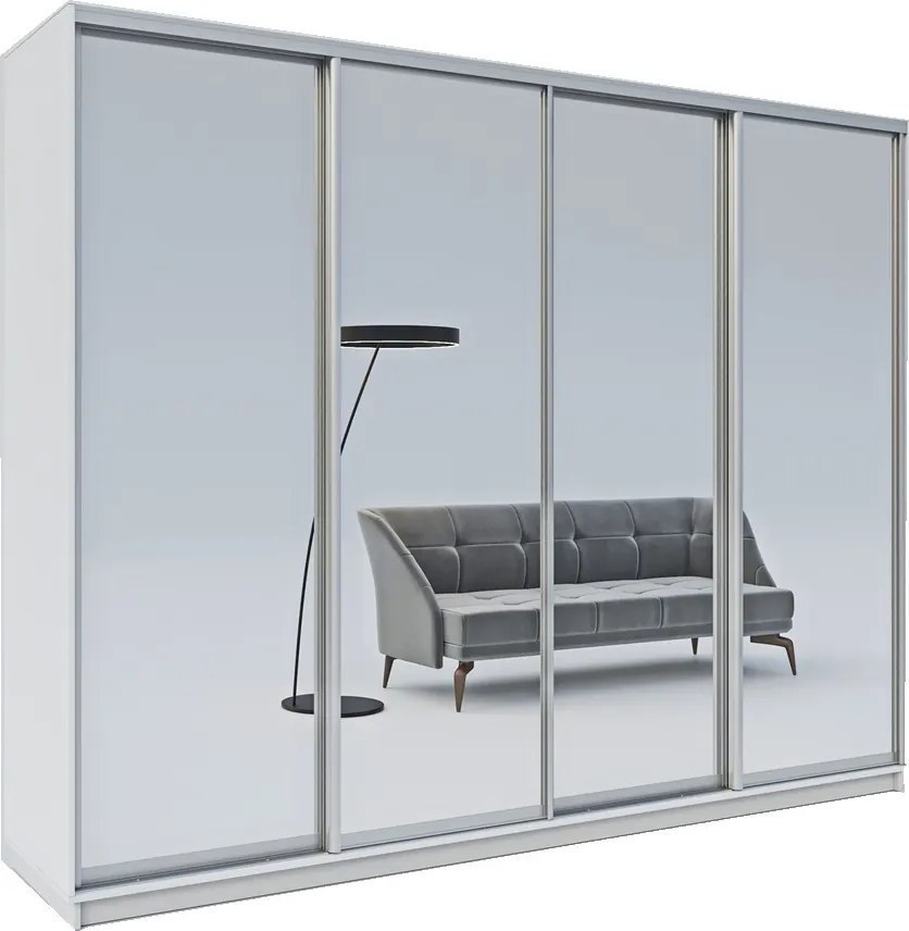 VerDesign GOMMA š300/v220 šatní skříň se zrcadlem, bílá