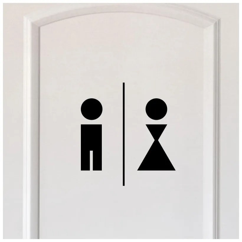 Černá samolepka Ambiance Man And Woman Restroom