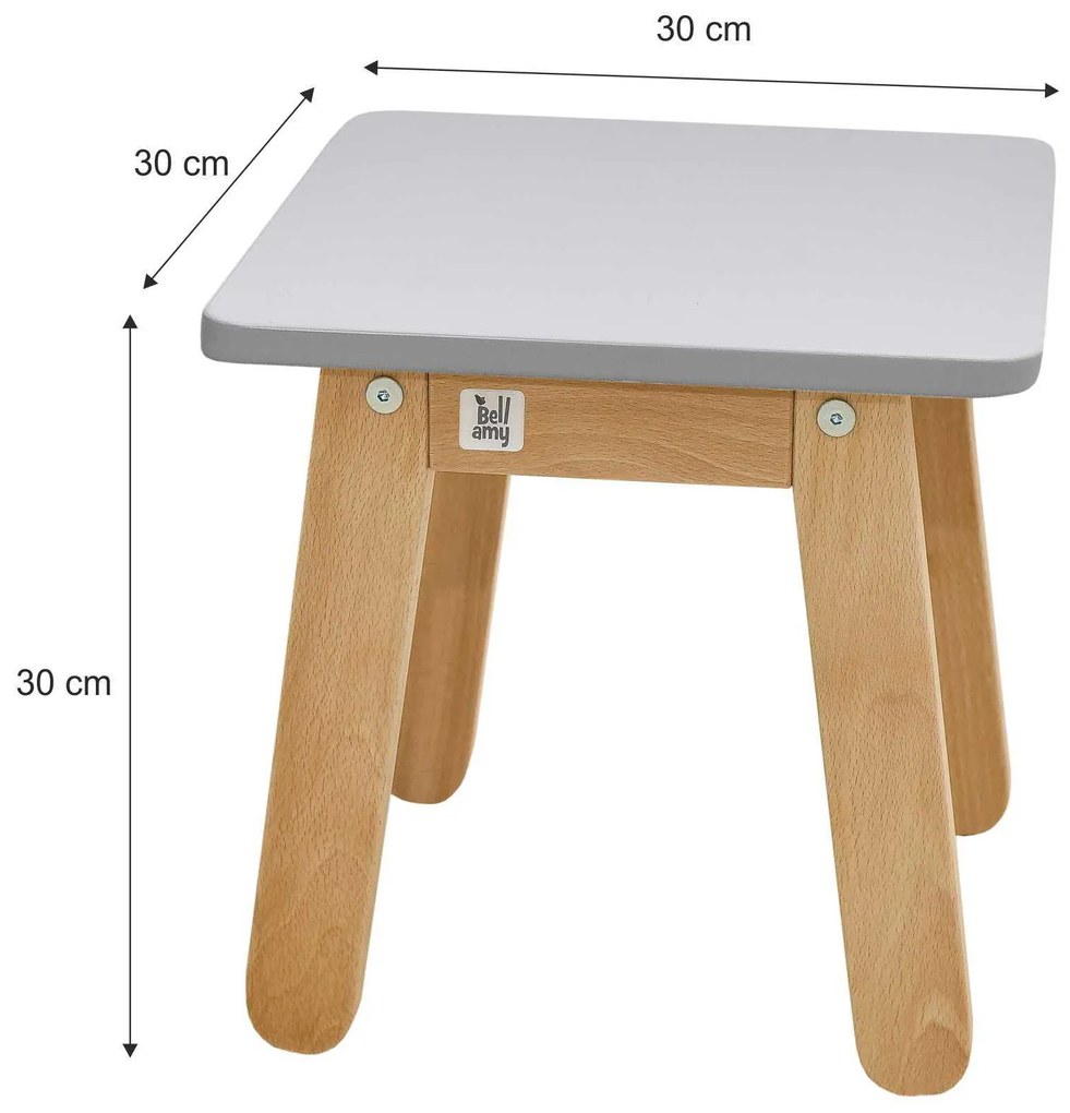 Šedá dětská stolička WOODY GREY