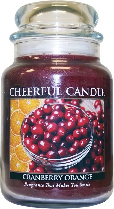 Cheerful Candle Vonná svíčka ve skle Brusinky a Pomeranč - Cranberry Orange, 24oz