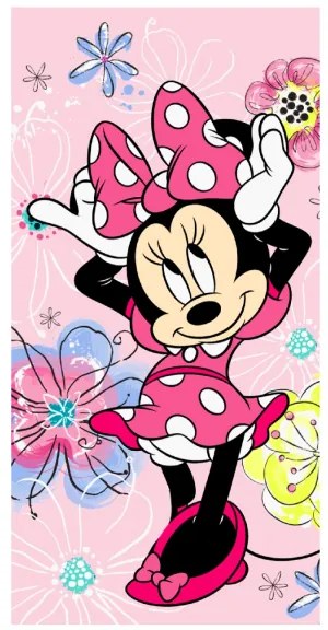 Jerry Fabrics Osuška Minnie Pink bow 70x140 cm