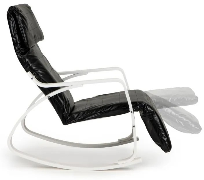 ModernHome Houpací křeslo černá/bílá, TXRC-04 WHITE/BLACK