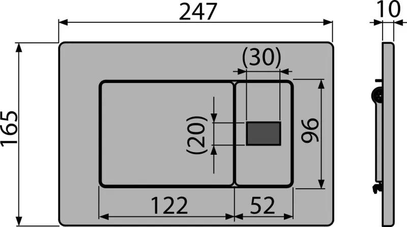 ALCA Ovládací tlačítko Antivandal se senzorem pro předstěnové instalační systémy, kov (napájení ze sítě) M279S