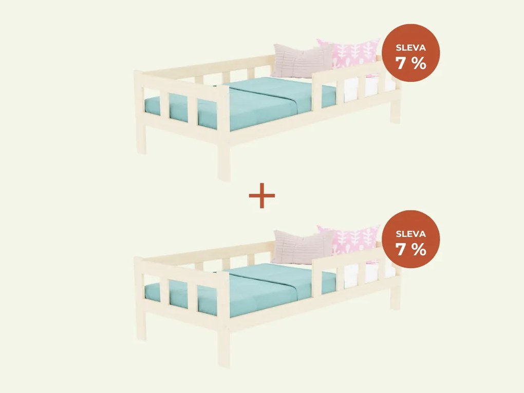 Benlemi Postele FENCE 4v1 s přední zábranou pro dvě děti Zvolte barvu: Tmavě šedá, Zvolte rozměr: 135x190 cm, Zvolte zábranu: Obě vlevo