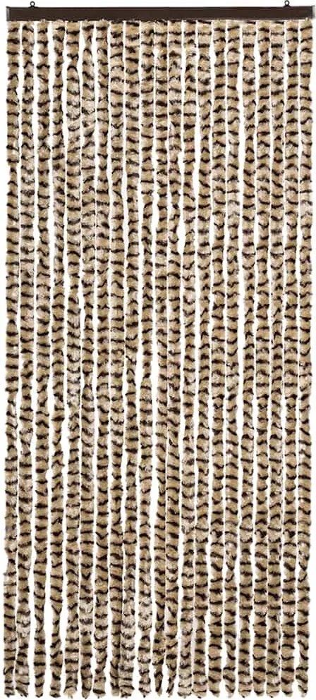 Závěs proti hmyzu béžový a hnědý 90 x 220 cm Chenille 325449