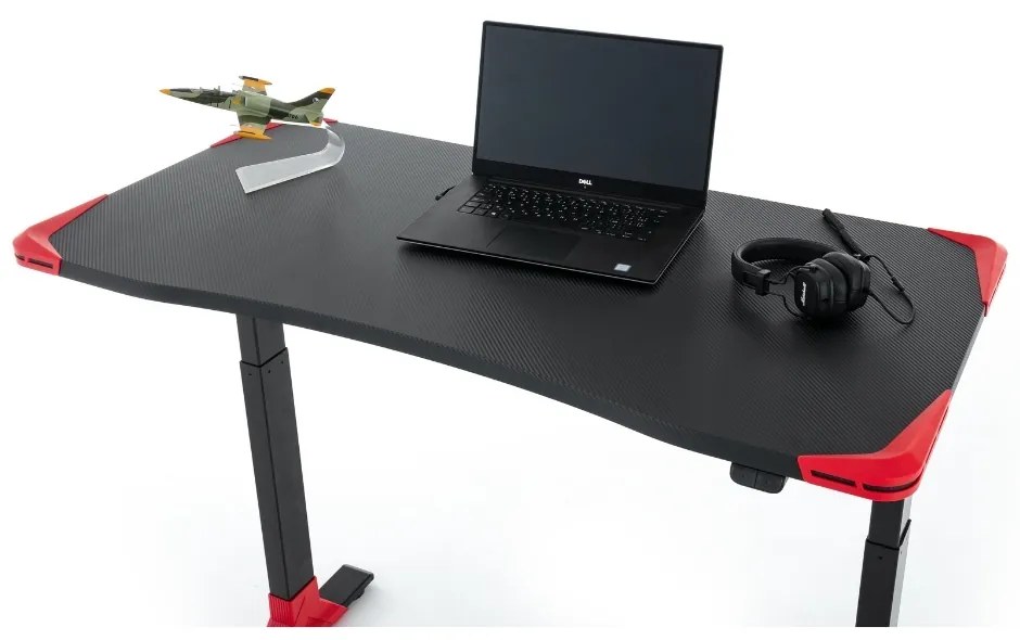 Výškově nastavitelný stůl OfficeTech Game, 120 x 60 cm, černá