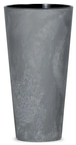 PROSPERPLAST Květináč - TUBUS SLIM Beton Effect Průměr: 25 cm, Barva: marengo