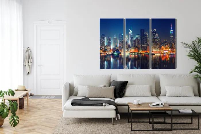 Vícedílný obraz Panoramatický Výhled Na Manhattan V Noci Nedostatek Nedostatek Plátno Canvas 180x120