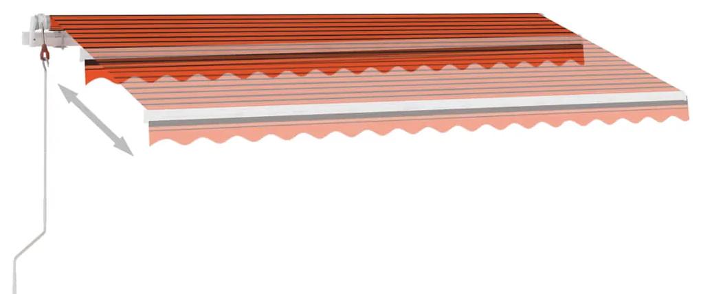 Automatická markýza LED a senzor větru 450x300 cm oranžovohnědá,  3069575
