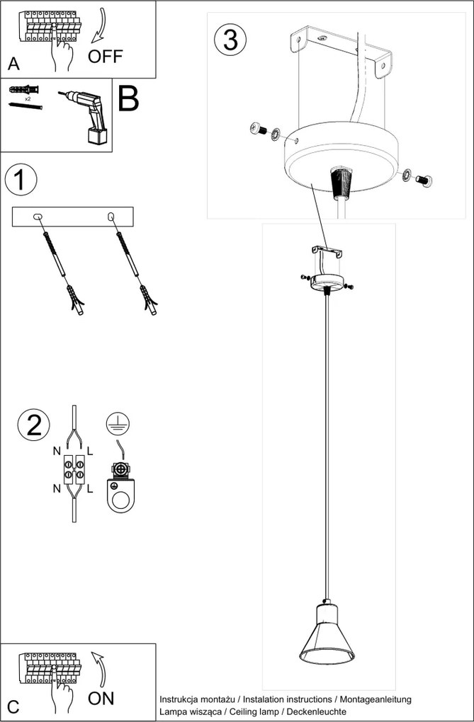 Sollux Lighting Závěsné svítidlo TALEJA 1 bílé [ES111].