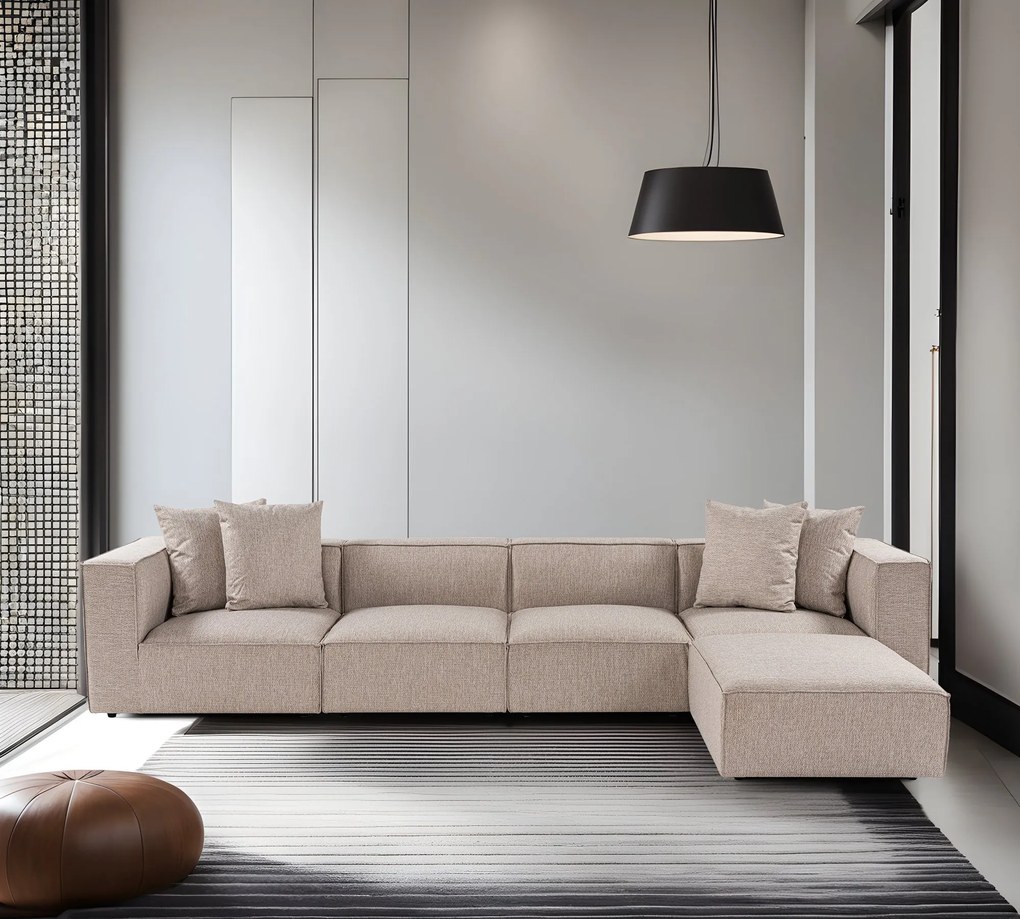Hanah Home Pohovka SORA s pufem béžová 430 cm