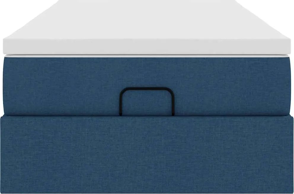 Osmanský rám postele s matrací modrá 90x200cm textil 3311084