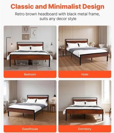 Rám postele Queen Size VEVOR, 2135 × 1535 × 990 mm