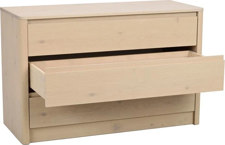 Komoda v dekoru dubu ve světle přírodní barvě 110x70x45 cm Melstone – Rowico
