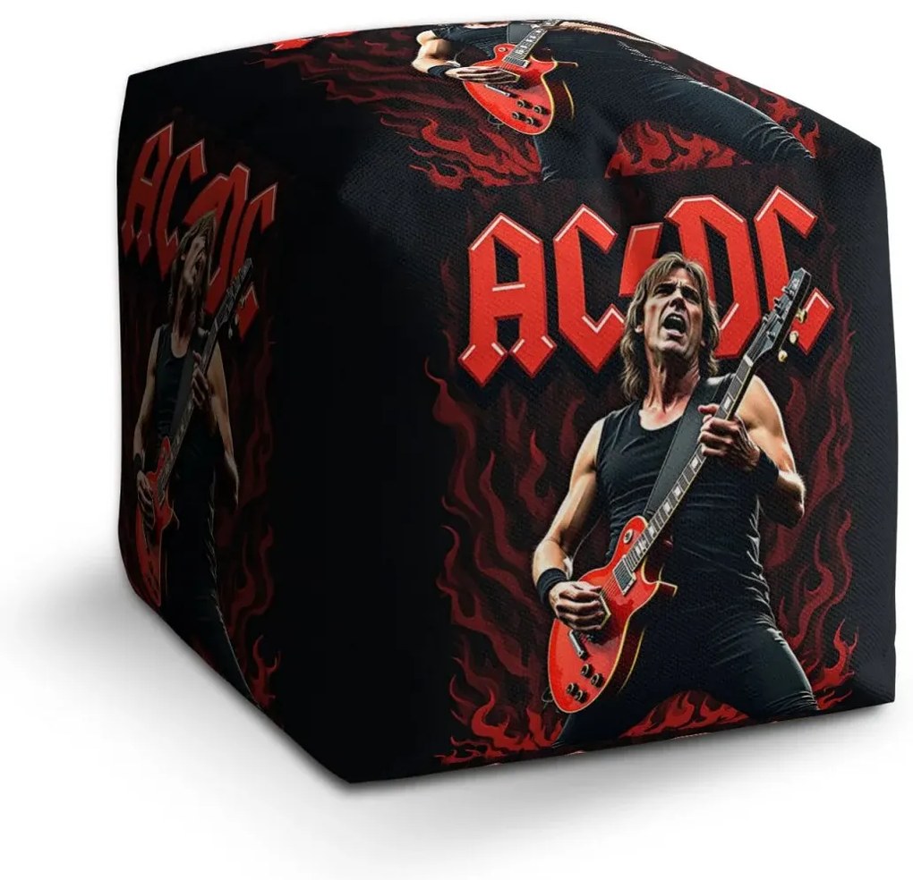 Sablio Taburet Cube ACDC Kytarista: 40x40x40 cm