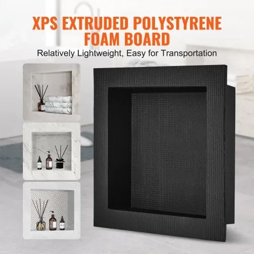 Sprchový výklenek připravený pro dlaždice 40,64 × 40,64 cm