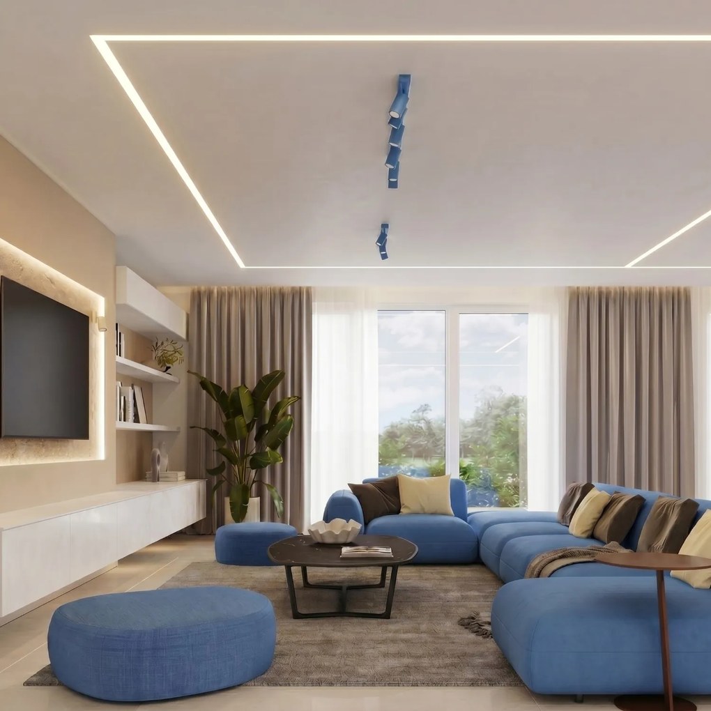 Sollux Lighting Stropní svítidlo RING 3L azurové
