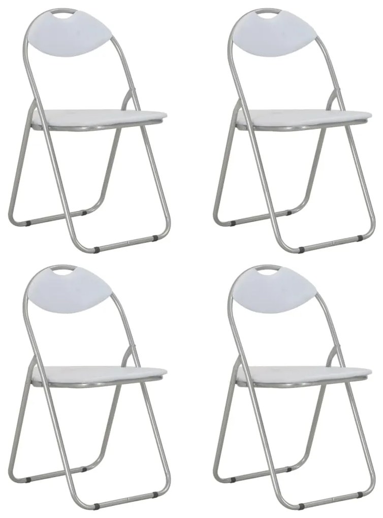 Skládací židle 4 ks, bílá umělá kůže 278595