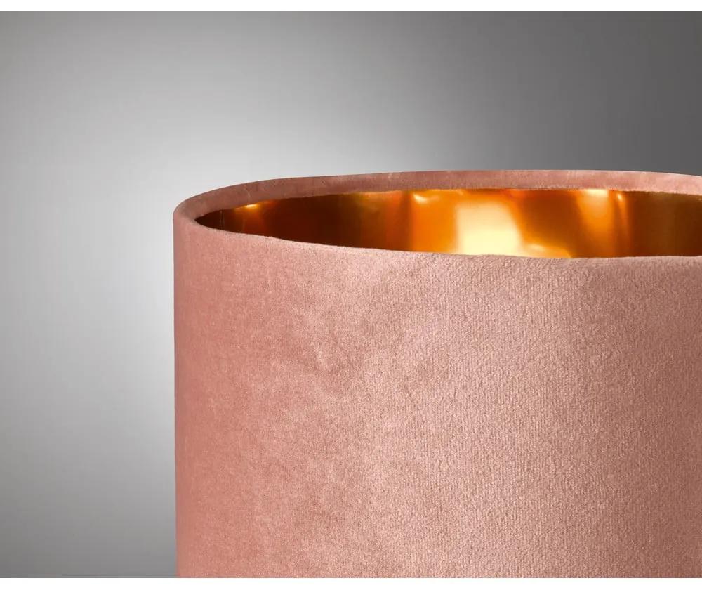 Růžová stolní lampa s textilním stínidlem (výška 43 cm) Aura – Fischer &amp; Honsel