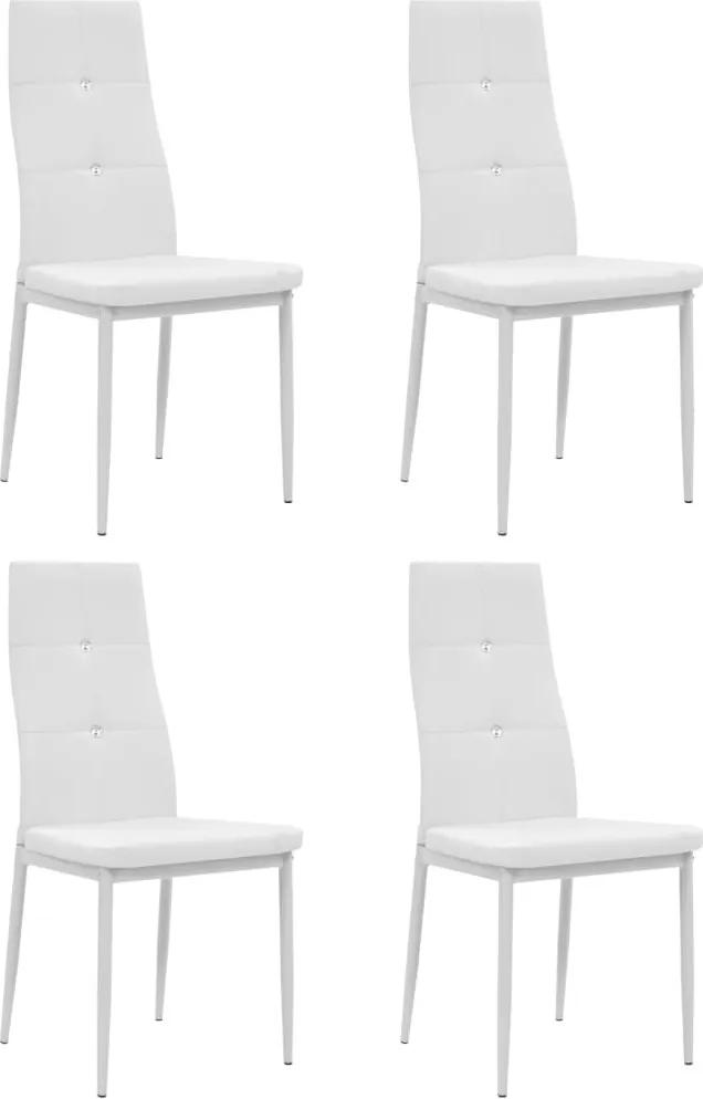 vidaXL Jídelní židle 4 ks umělá kůže [246190] Barva: Bílá