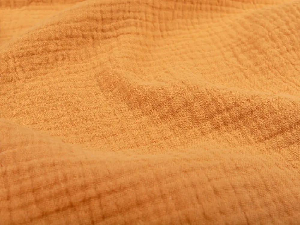 Biante Dětské mušelínové povlečení do postýlky Nature MSN-001 Hořčicově oranžové Do postýlky 100x135 a 40x60 cm
