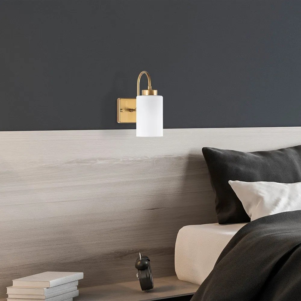 Nástěnné svítidlo v bílé a zlaté barvě ø 10 cm Duzsuz – Opviq lights