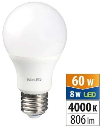 LED žárovka E27 McLED 8W (60W) neutrální bílá (4000K) ML-321.095.87.0