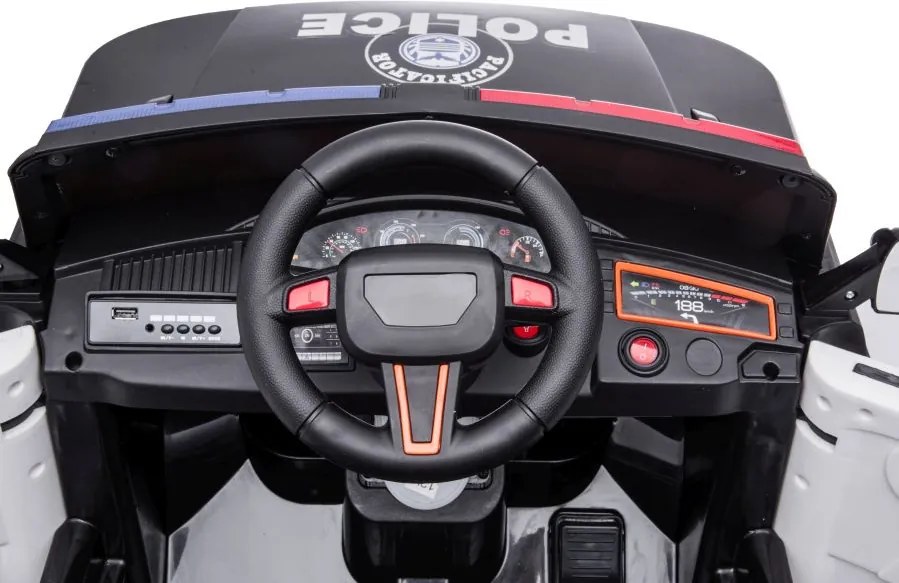 LEAN CARS Elektrické policejní autíčko BBH-021 bílé