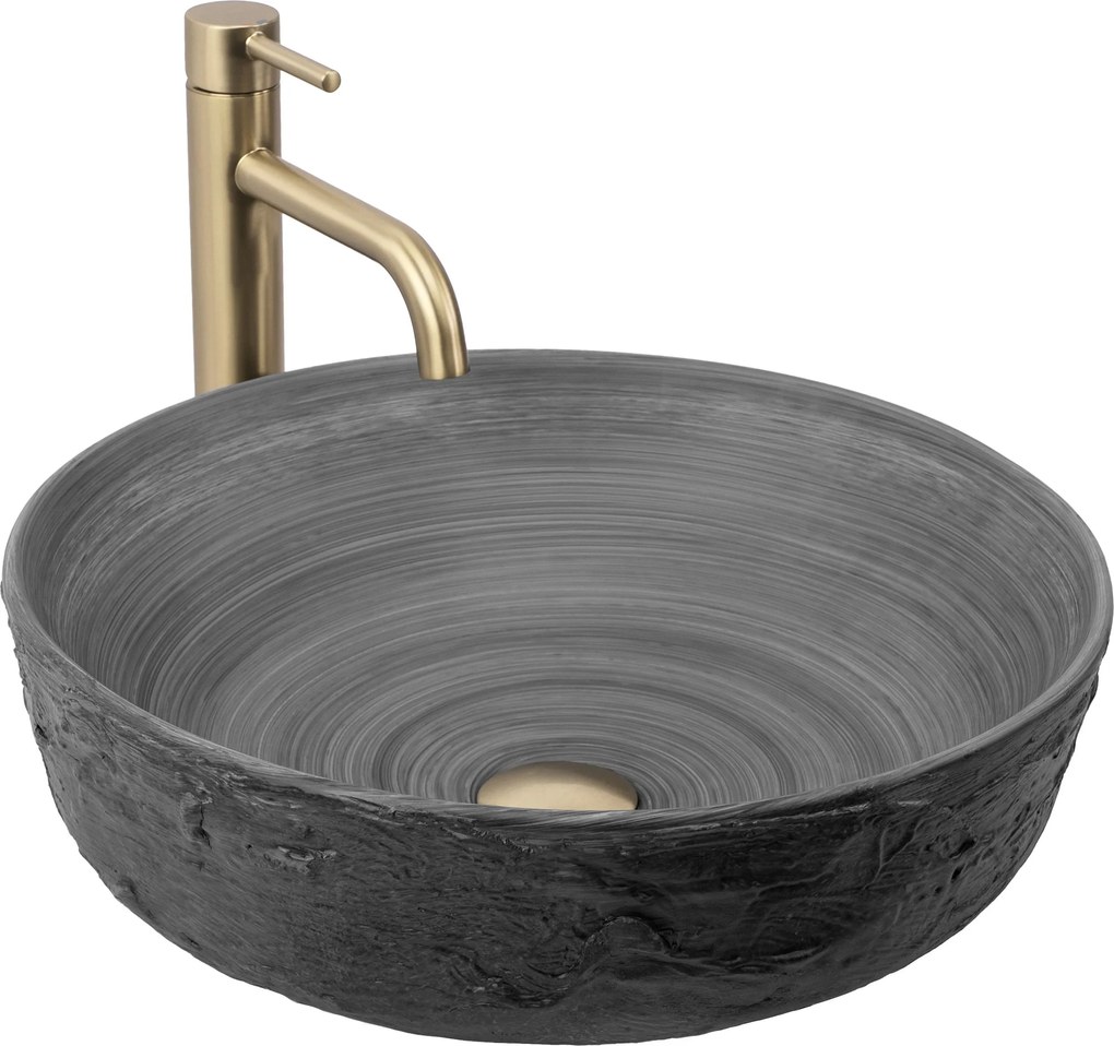 Rea Babilon Silver, umyvadlo na desku 420x420x130 mm, šedá, REA-U5417