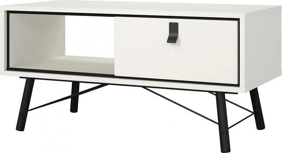 Falco Konferenční stolek Rain 009, se zásuvkou, bílý MAT