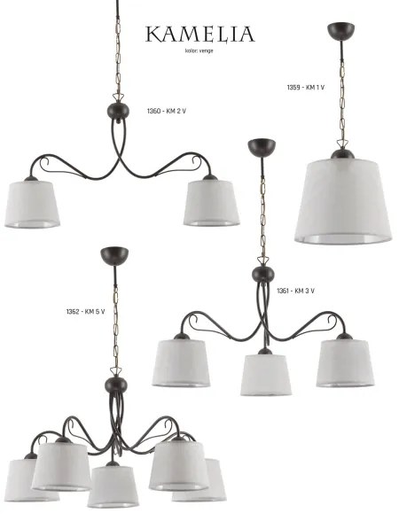 Jupiter 1360 - KM 2 V - Lustr na řetězu KAMELIA 2xE27/60W/230V