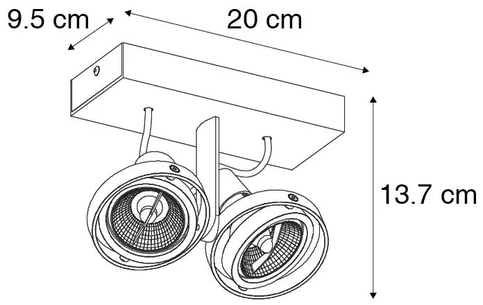 Moderní bodové světlo bílé 2-světlo - Master 70