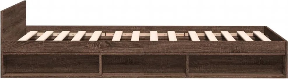Rám postele se zásuvkou hnědý dub 75 x 190 cm kompozitní dřevo 3280810