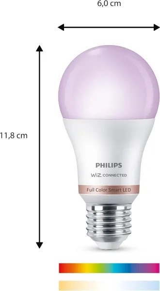 LED RGB Stmívatelná žárovka Philips SMART A60 E27/8,5W/230V 2200-6500K + DO