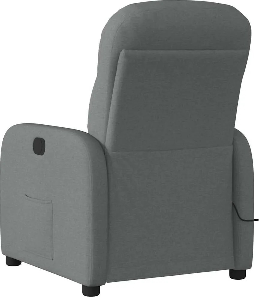 Elektrické masážní polohovací křeslo tmavě šedé textil 3302963