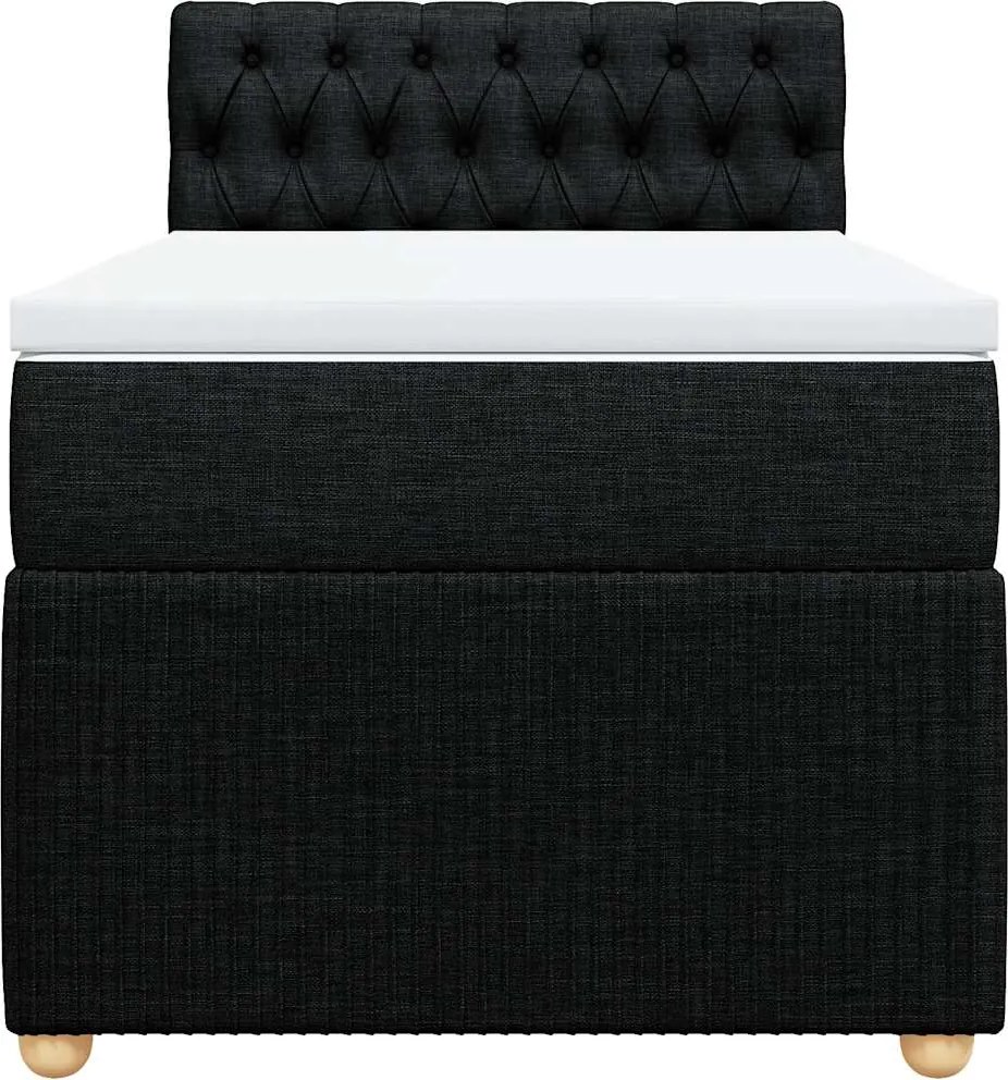 Box spring postel s matrací černá 90x190 cm textil 3287320